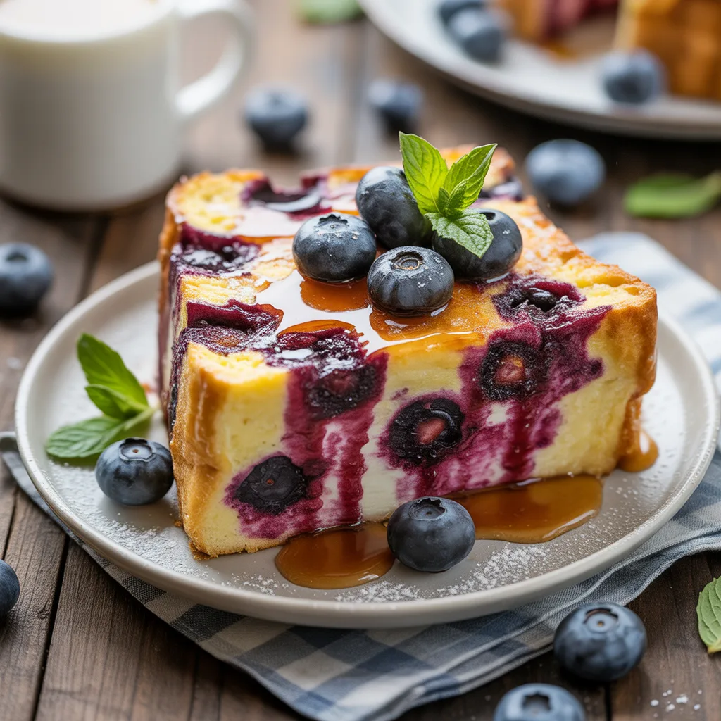 High-Protein Blueberry French Toast Bake for Busy Mornings