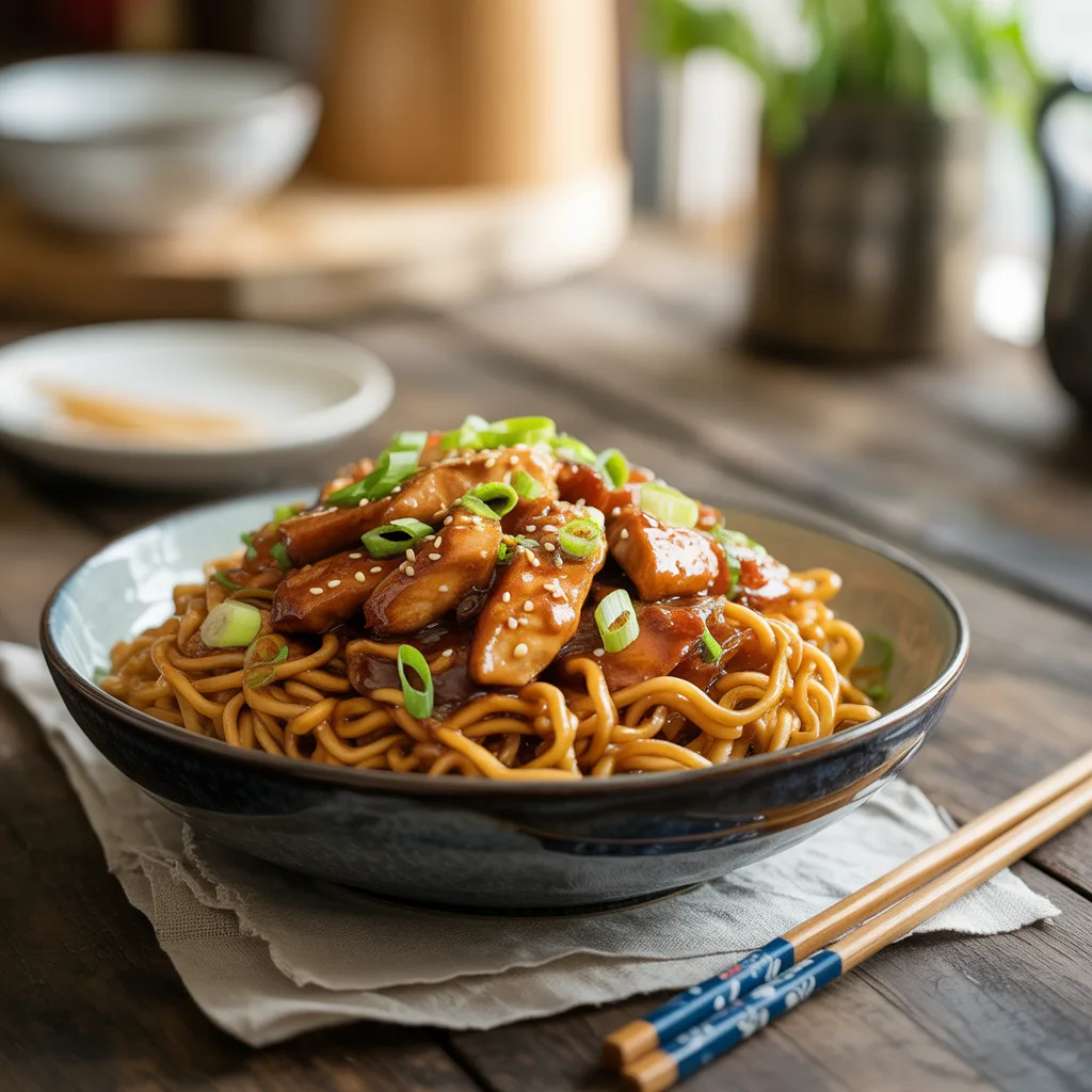 Sticky Garlic Chicken Noodles For An Easy One-Skillet Meal