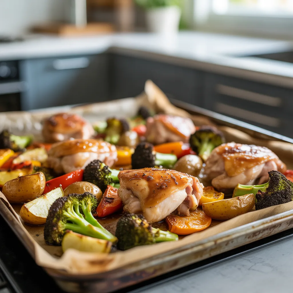 One-Pan Honey Garlic Chicken & Roasted Veggies