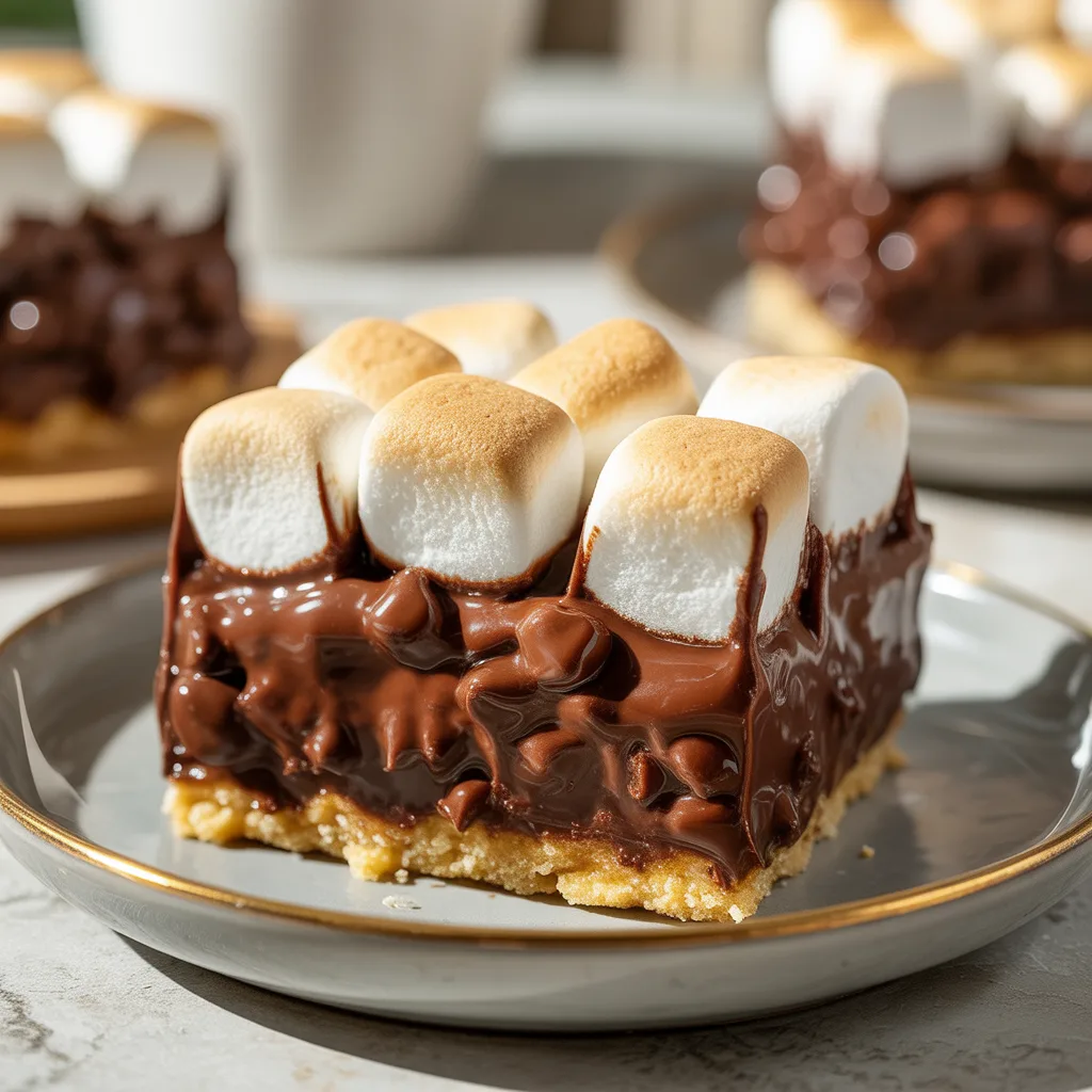 Gooey Chocolate Marshmallow Dessert Squares