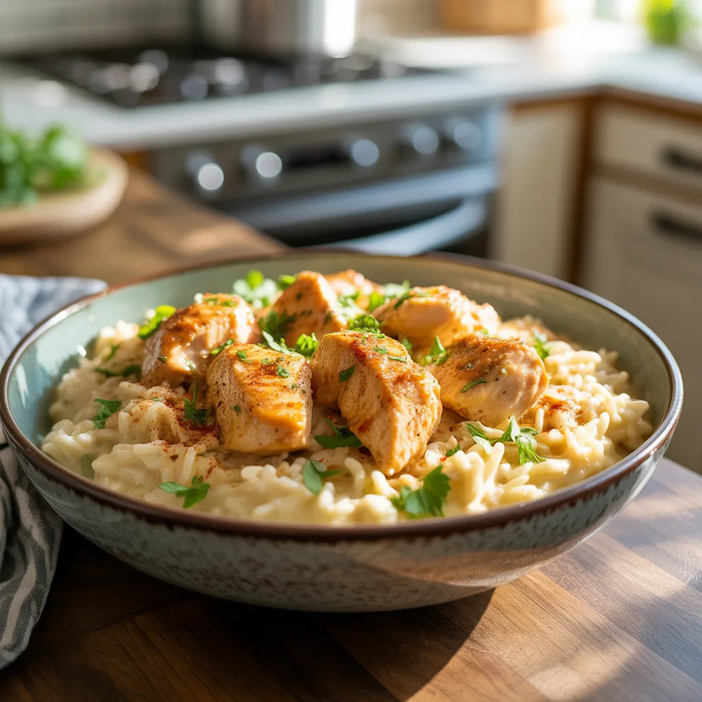 One-Pan Cajun Chicken Alfredo Rice for the Easiest Weeknight Win