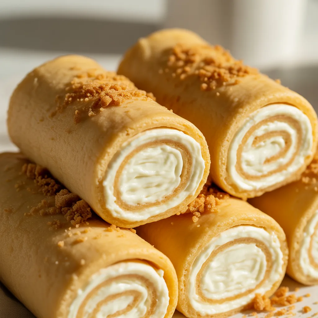 Creamy Vanilla Cheesecake Roll-Ups with Soft Crescent Layers