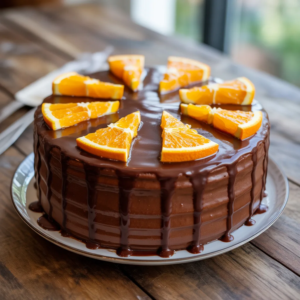 Easy Chocolate Orange Cake with Light Sweet Glaze