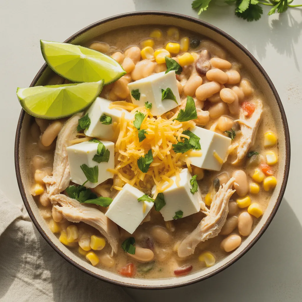 Crockpot Creamy White Chicken Chili for the Easiest Cozy Night