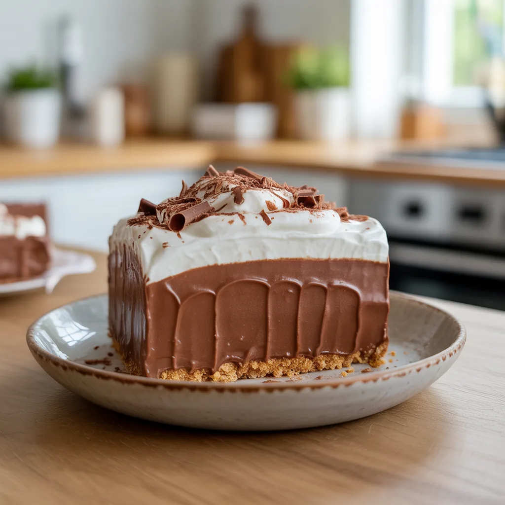 Creamy Chocolate Pudding Slice Dessert