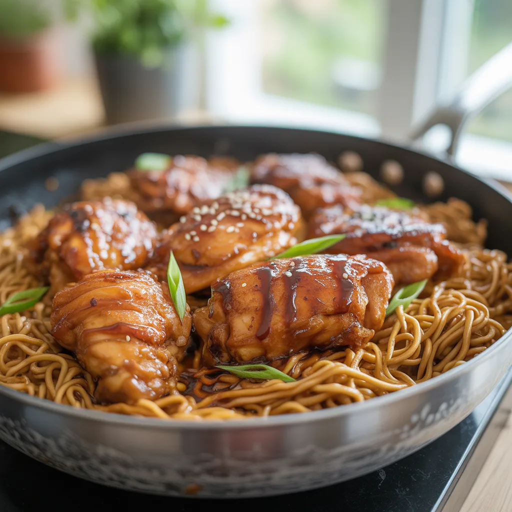 Sticky Honey Soy Chicken with Noodles (One Skillet Wonder)